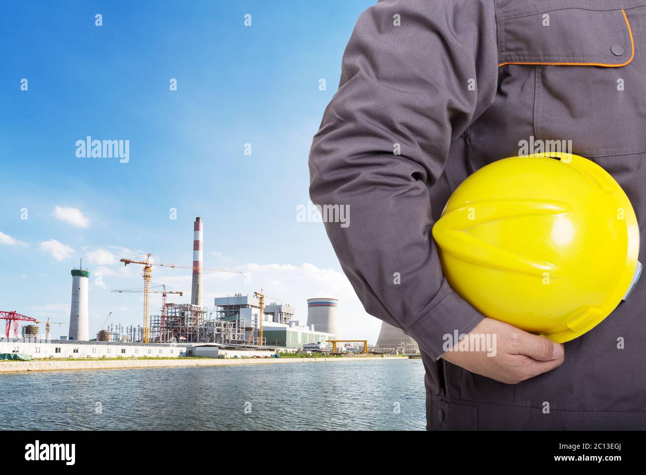 old asian man engineer with power plant Stock Photo - Alamy