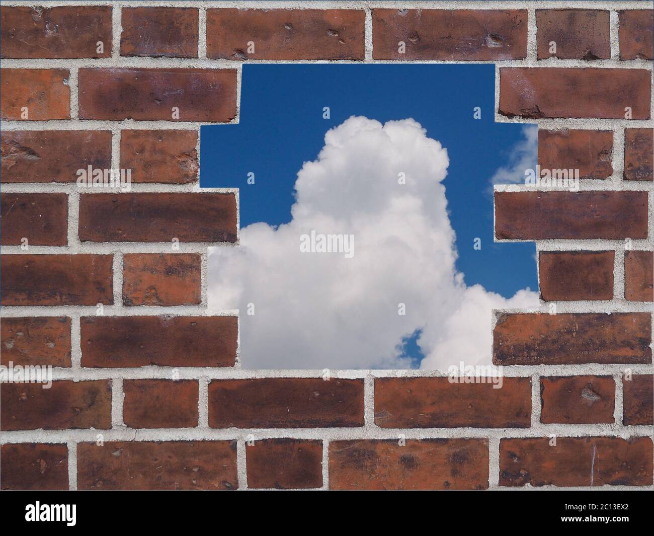Wall hole through red brick hi-res stock photography and images - Alamy