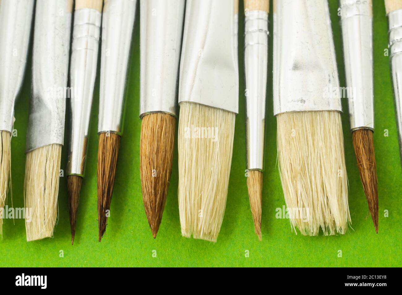 New Wooden Different Paintbrush Texture Stock Photo - Alamy