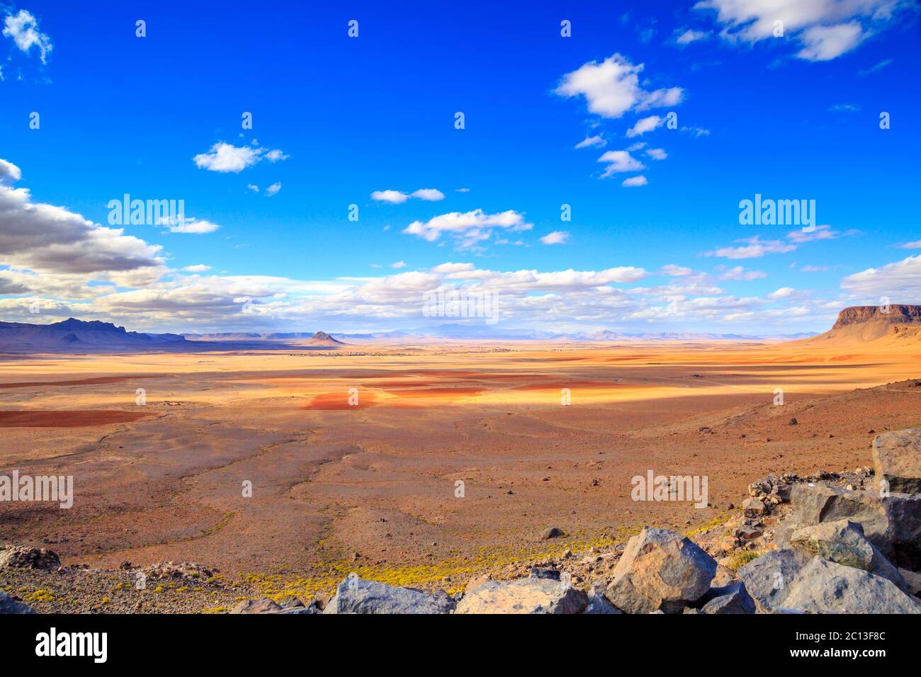 Beautiful Moroccan Mountain landscape in desert with blue sky Stock ...