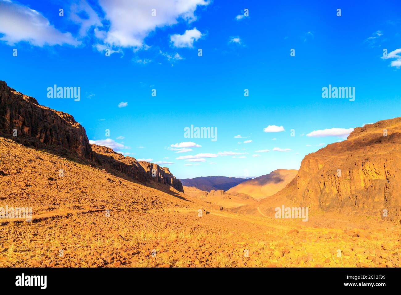 Beautiful Moroccan Mountain landscape in desert with blue sky Stock ...