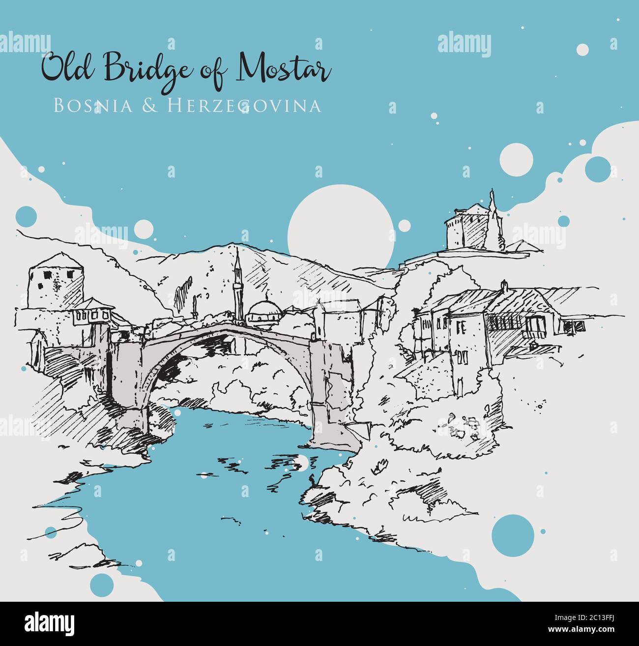 Mostar bosnia bridge Stock Vector Images - Alamy