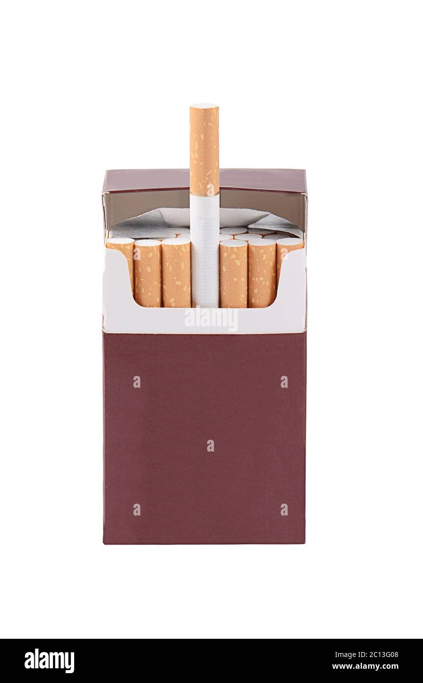 Box of cigarettes isolated on white Stock Photo - Alamy