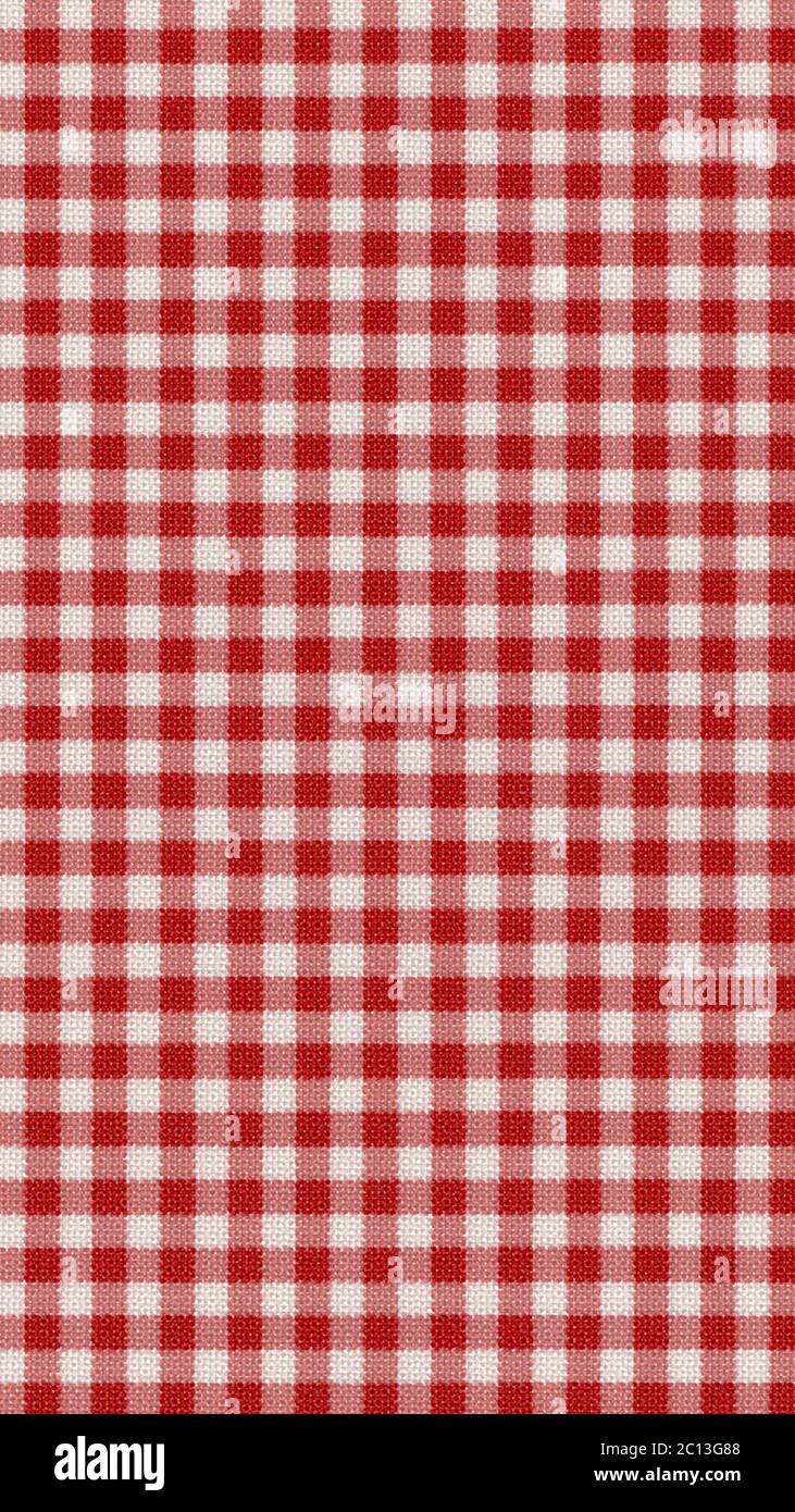 Red checkered fabric texture background - vertical Stock Photo - Alamy