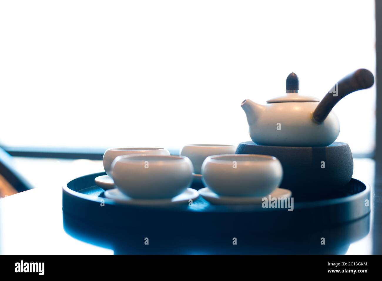 elegant chinese tea set on plate Stock Photo - Alamy