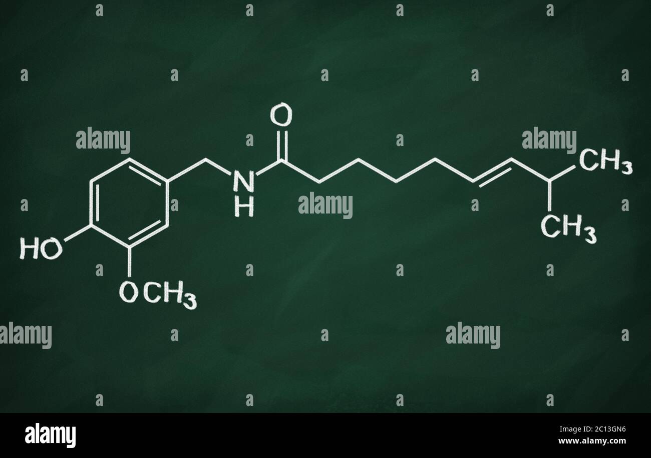 Structural model of Capsaicin Stock Photo - Alamy