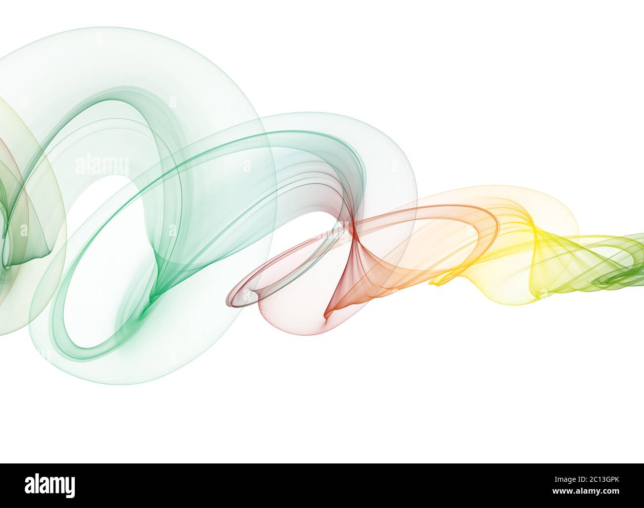 abstract colorful wavy smoke flame over white background Stock Photo ...