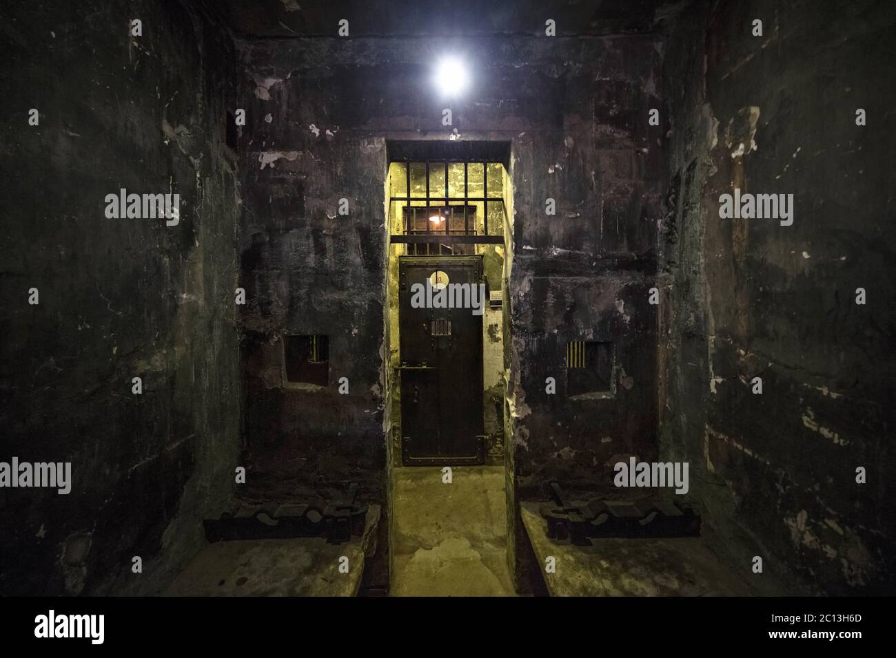 Hanoi Vietnam August 20th 2019 : Cell in the oppresive Hoa Lo prison in ...