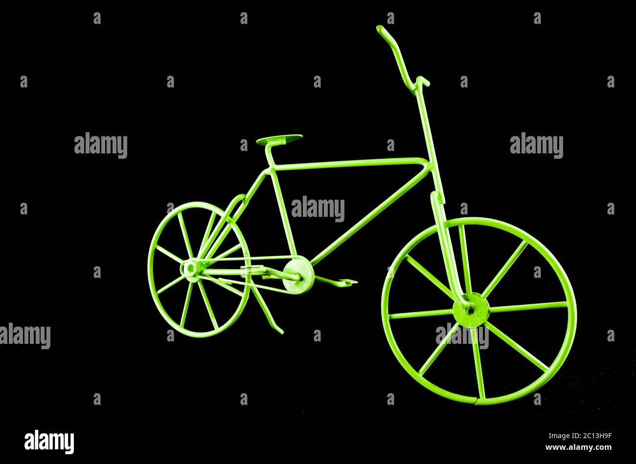 Green Ancient Bicycle Stock Photo - Alamy
