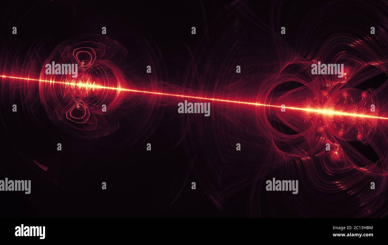 glowing red curved lines over dark Abstract Background space universe ...