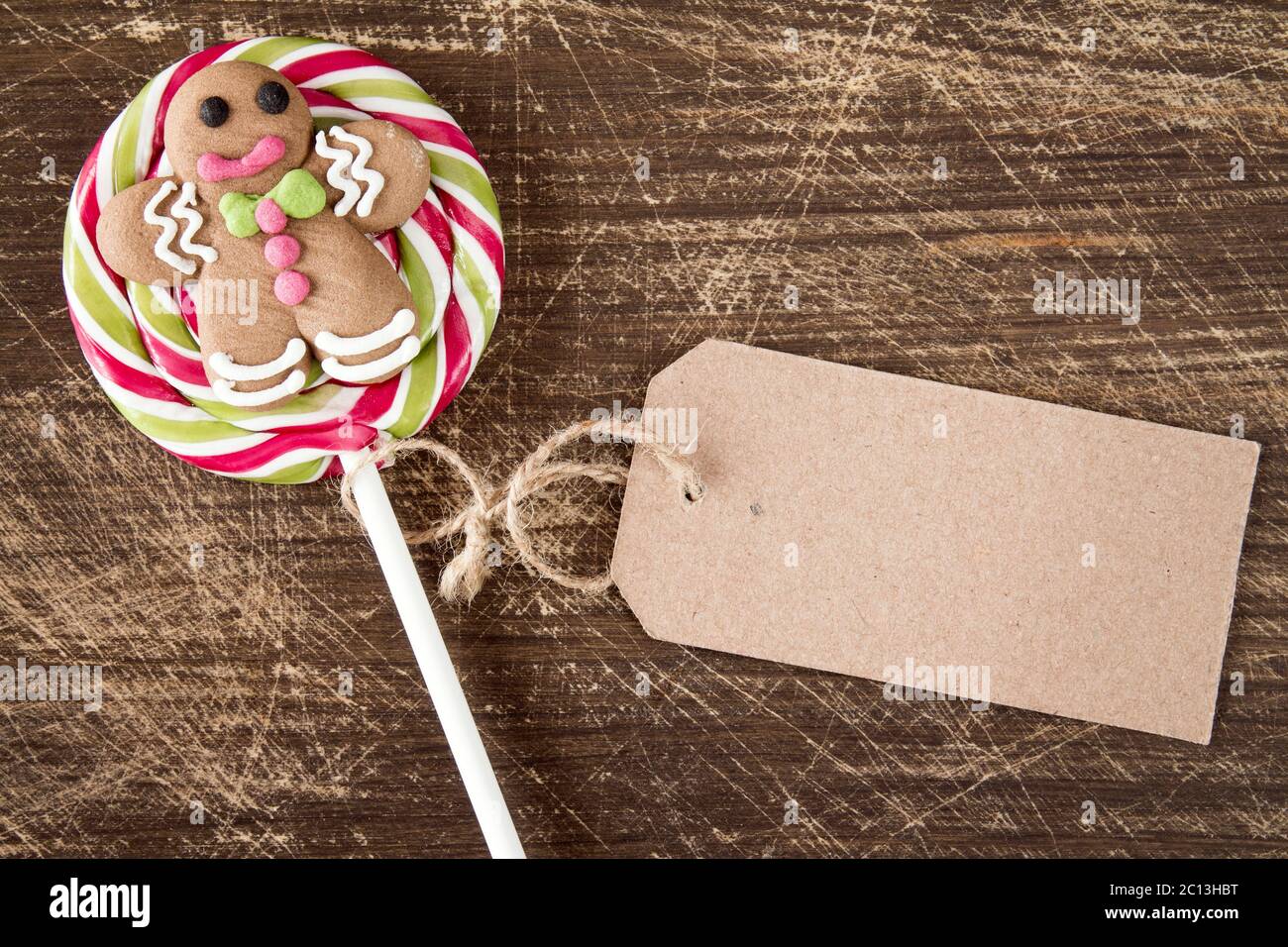 Christmas lollipop with gingerbread man Stock Photo - Alamy