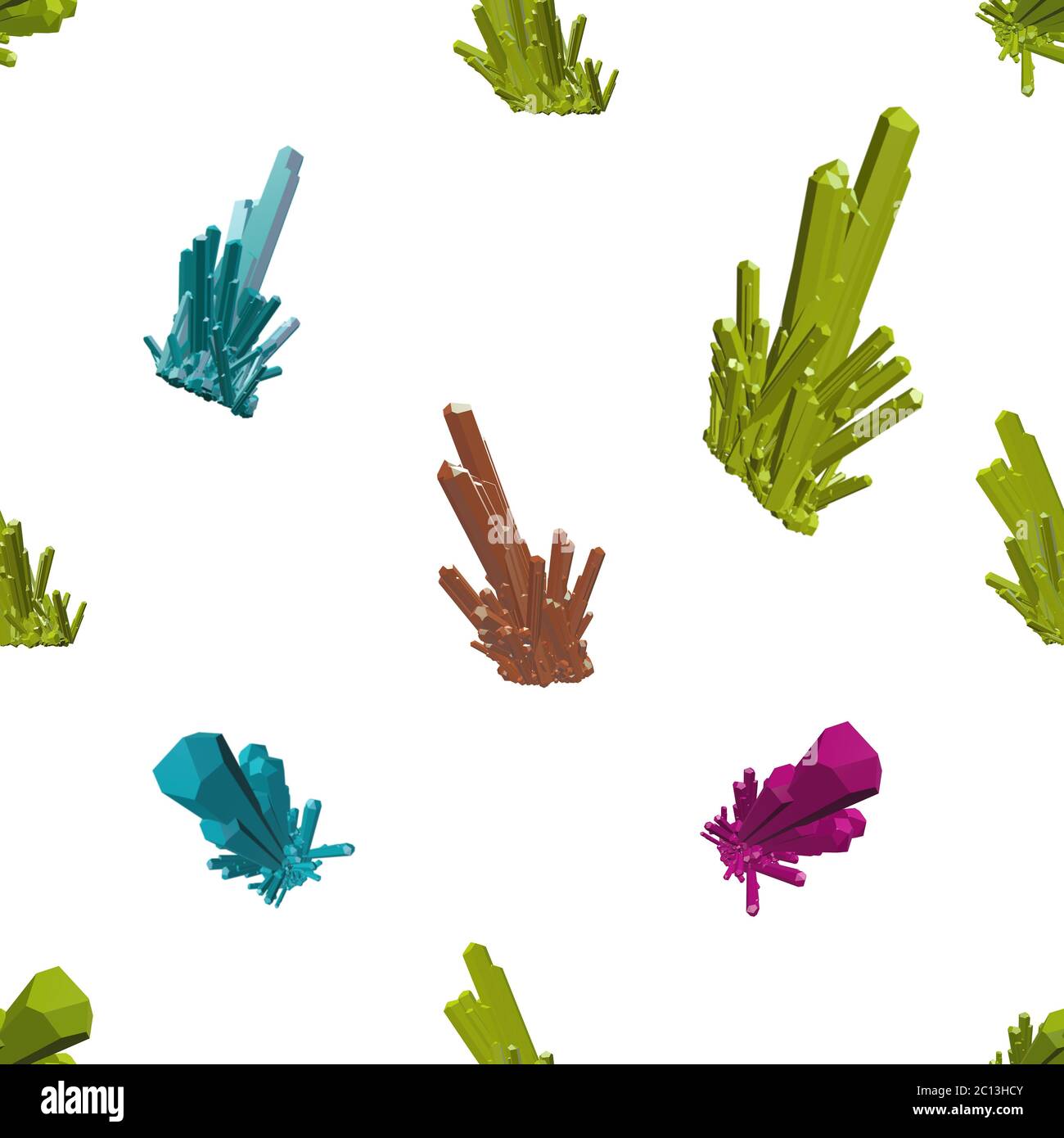 Colorful shiny bright crystals pack set seamless texture background ...