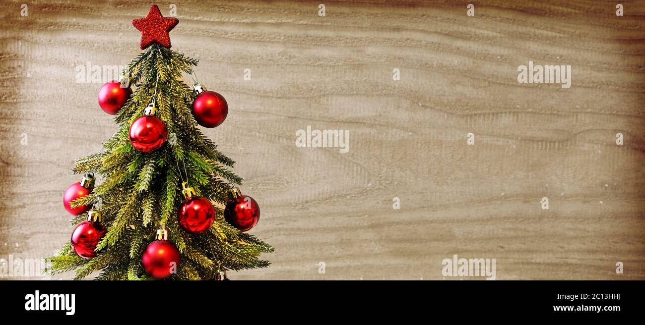 Christmas tree with red balls Stock Photo - Alamy