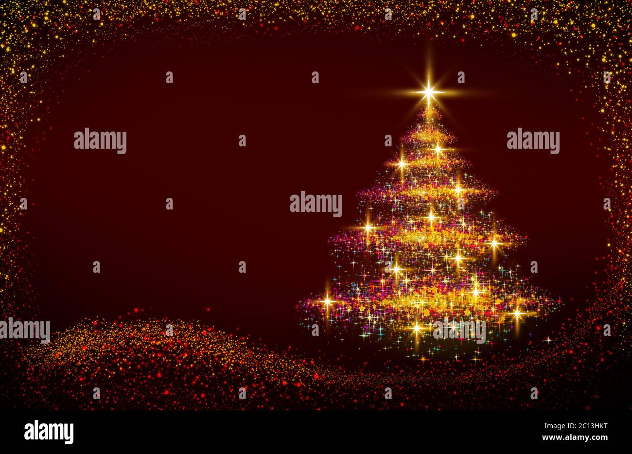 Red Christmas Tree Background