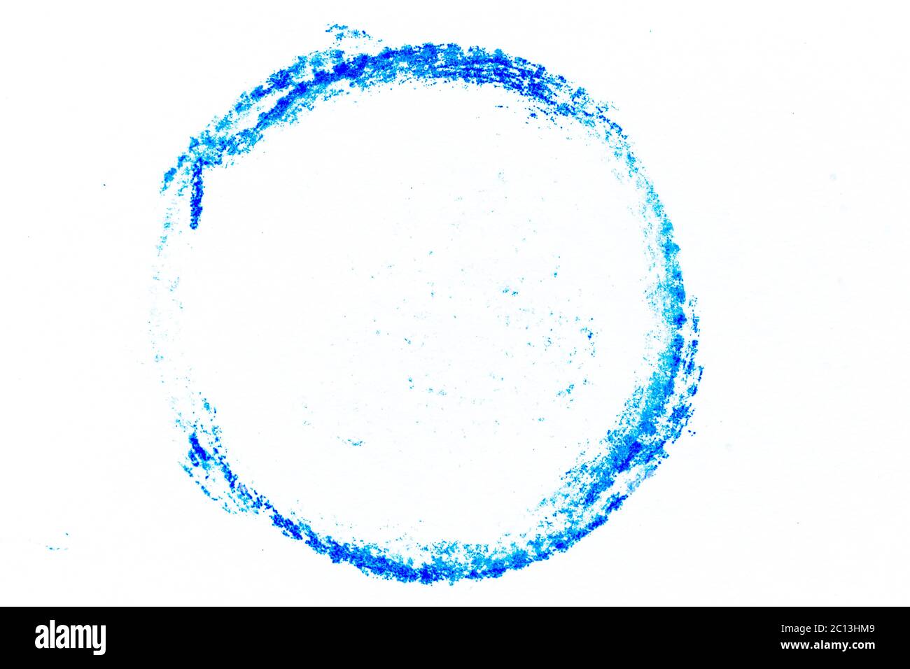 Blue color ink in round shape textured background as stamp or frame ...