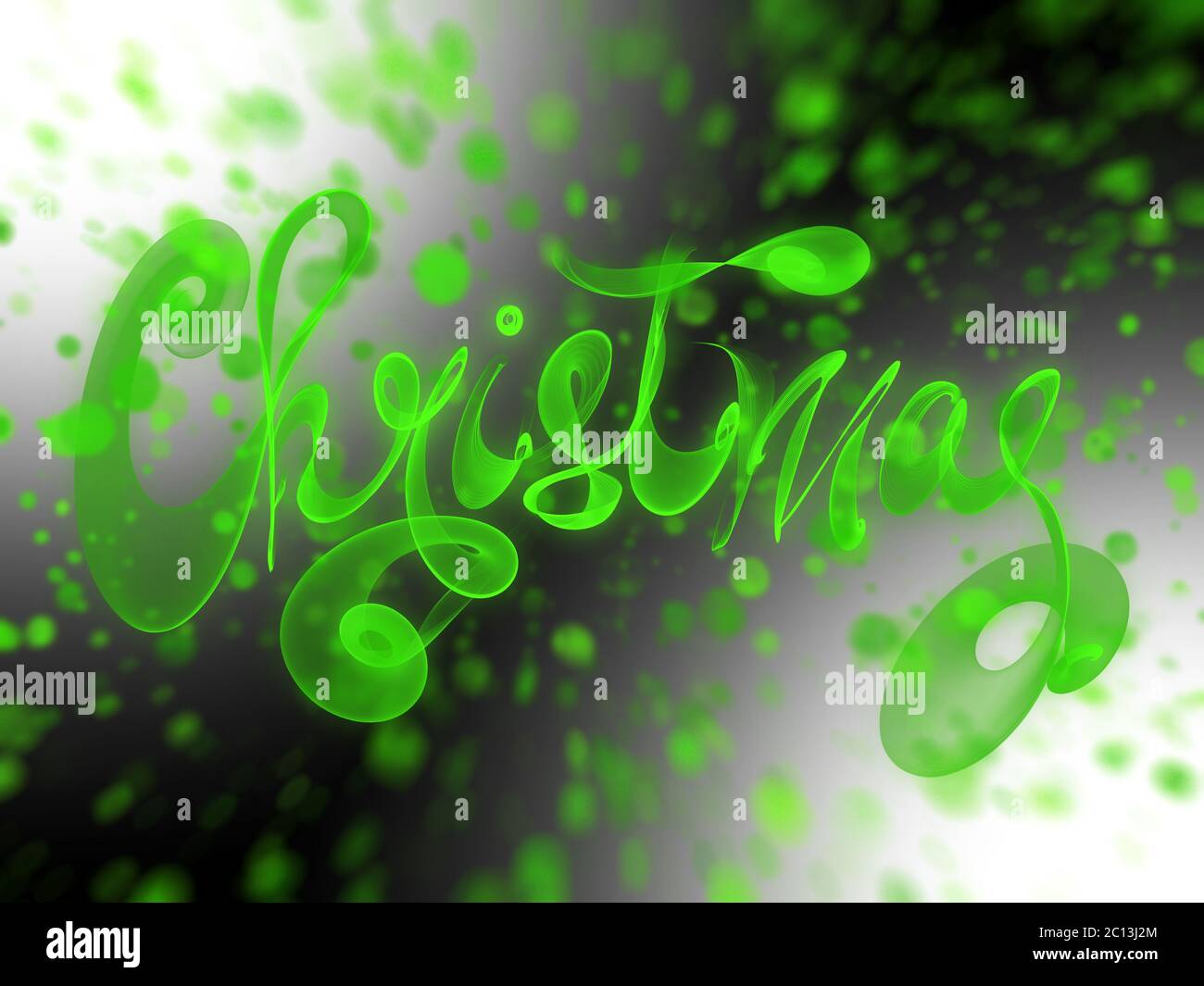 Christmas word lettering written with green fire flame or smoke on ...