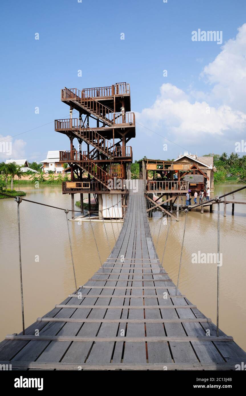 Wooden Suspension Bridge Stock Photo - Alamy