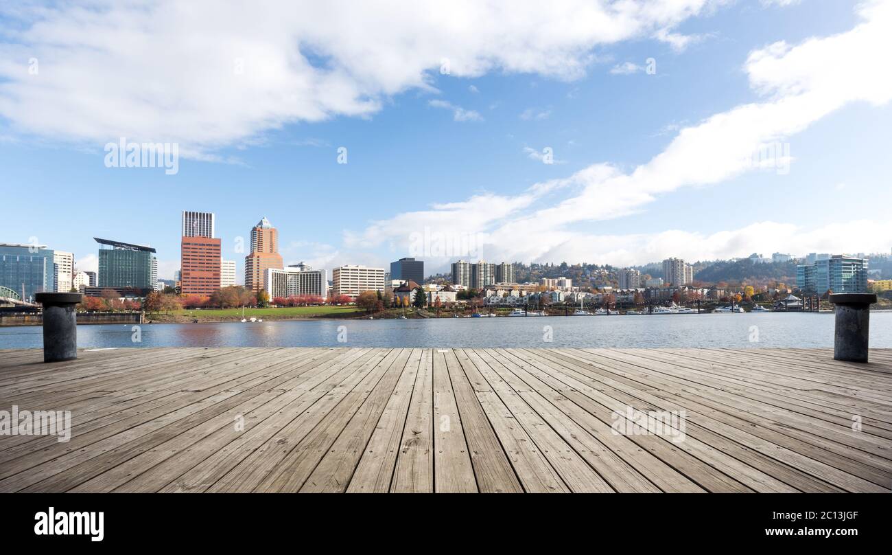cityscape and skyline of portland from empty floor Stock Photo - Alamy