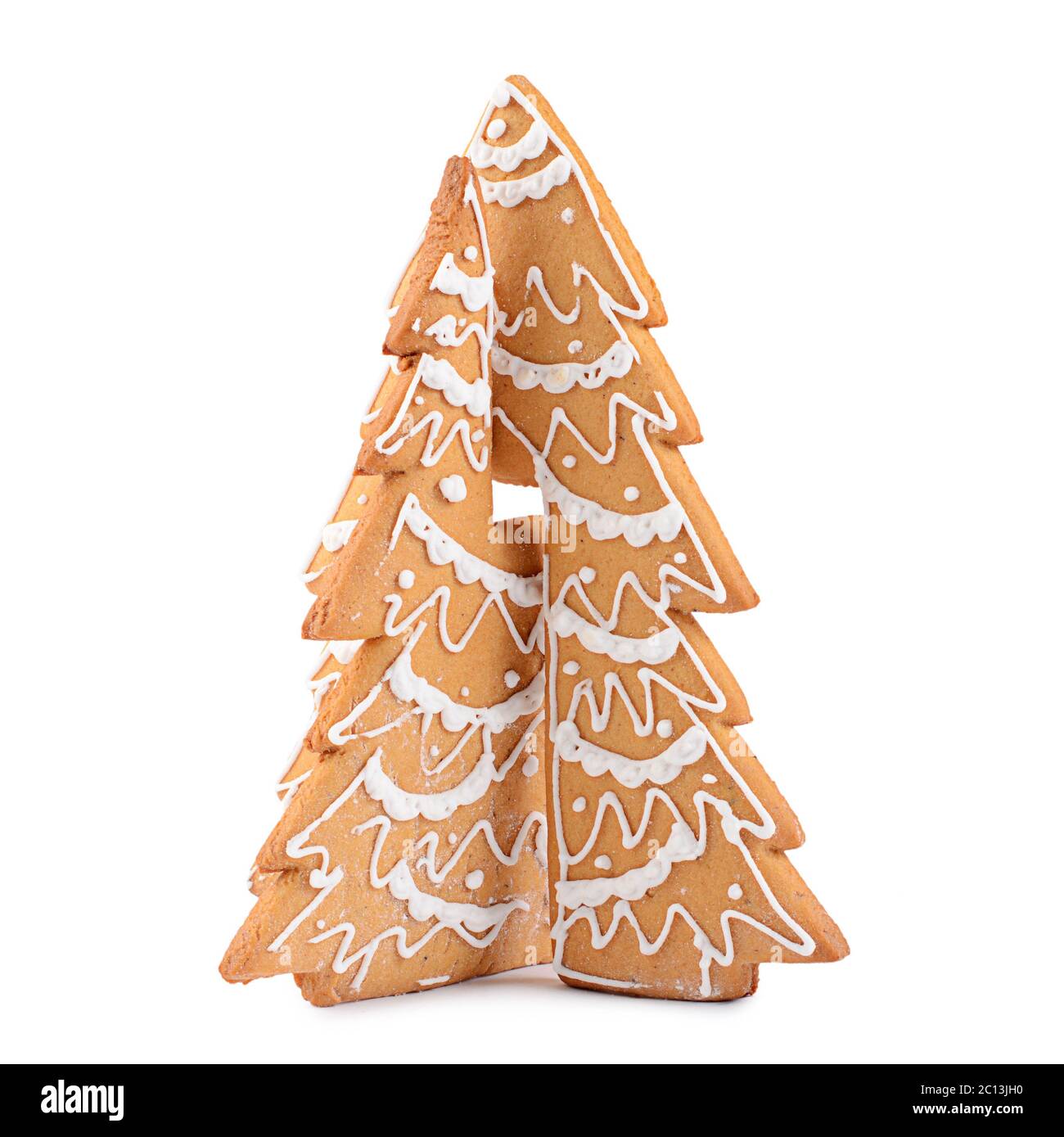 Gingerbread Christmas tree isolated on white Stock Photo - Alamy