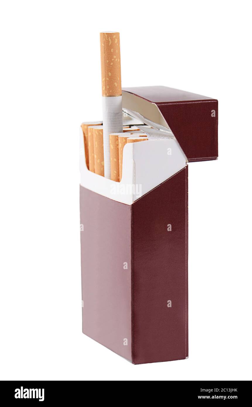Box of cigarettes isolated on white Stock Photo - Alamy