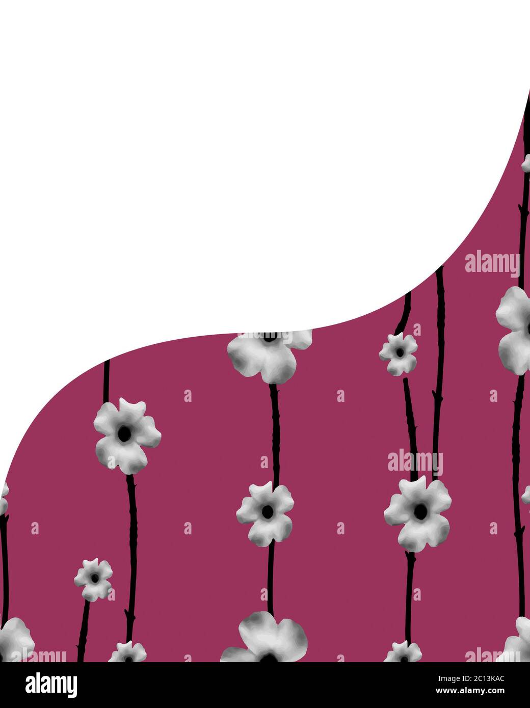 Curved Frame Background with Decorated Floral Borders Stock Photo - Alamy