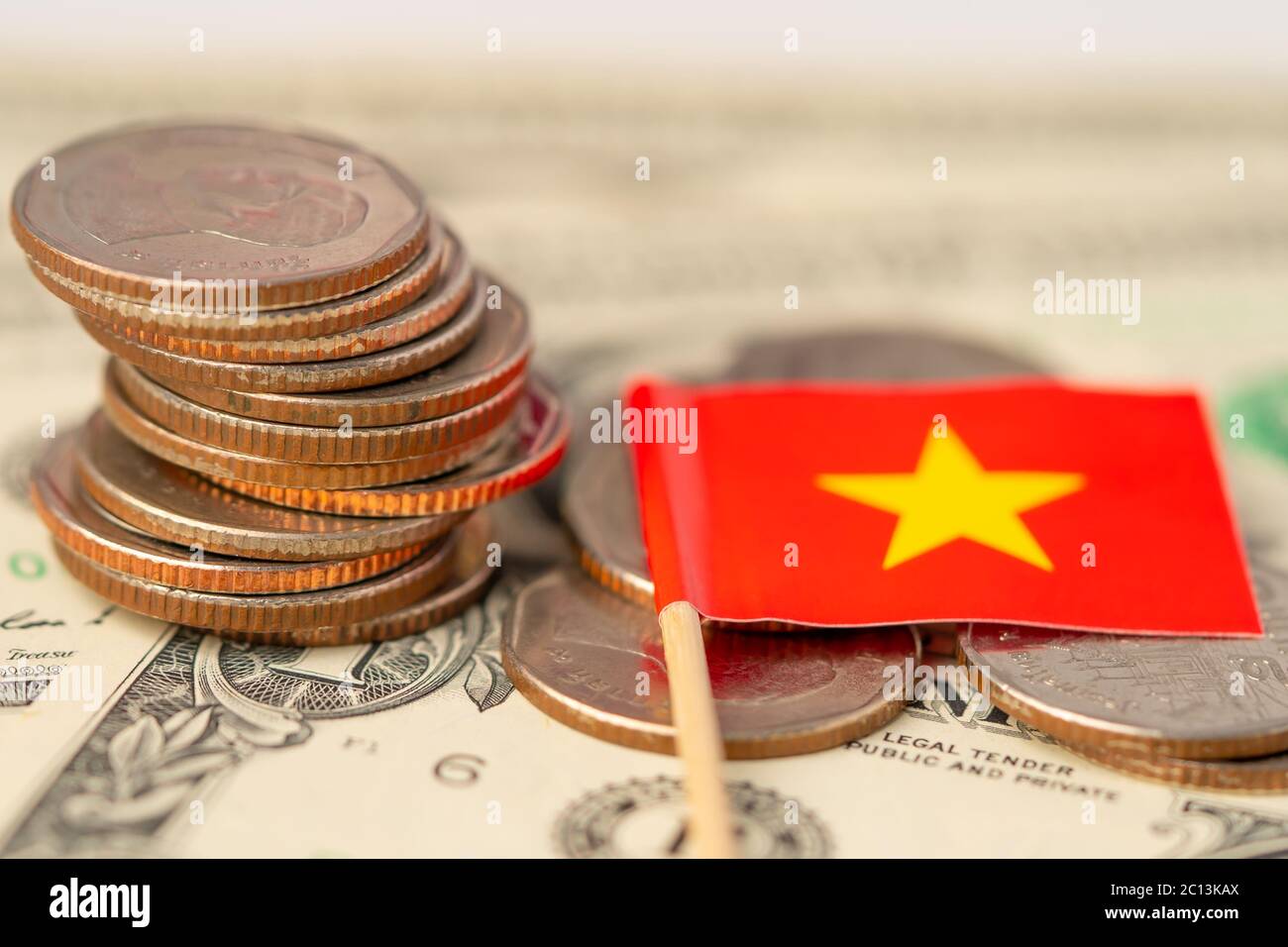 Stack of coins with China flag on white background Stock Photo - Alamy