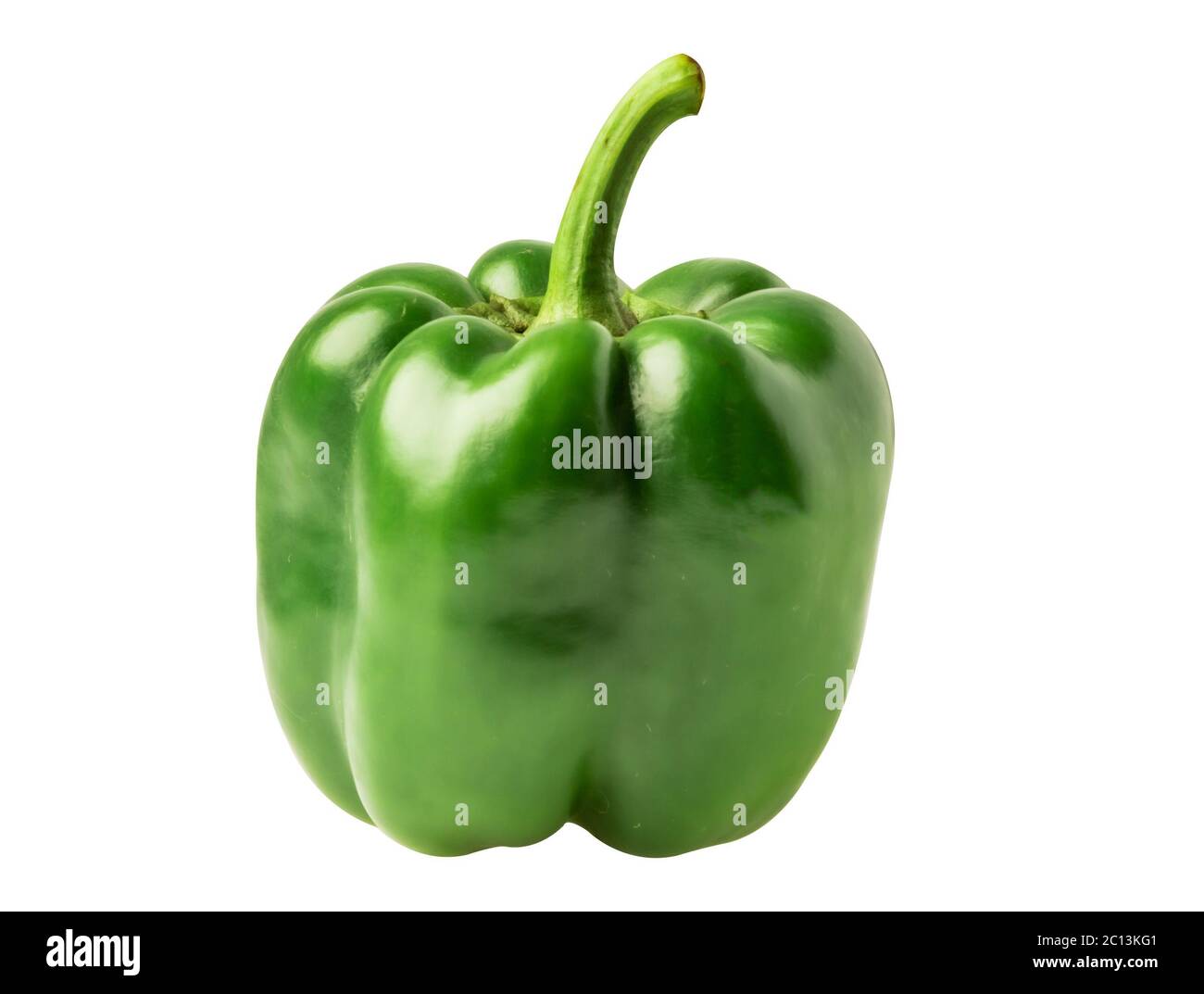 Green sweet pepper isolated on white background with clipping path ...