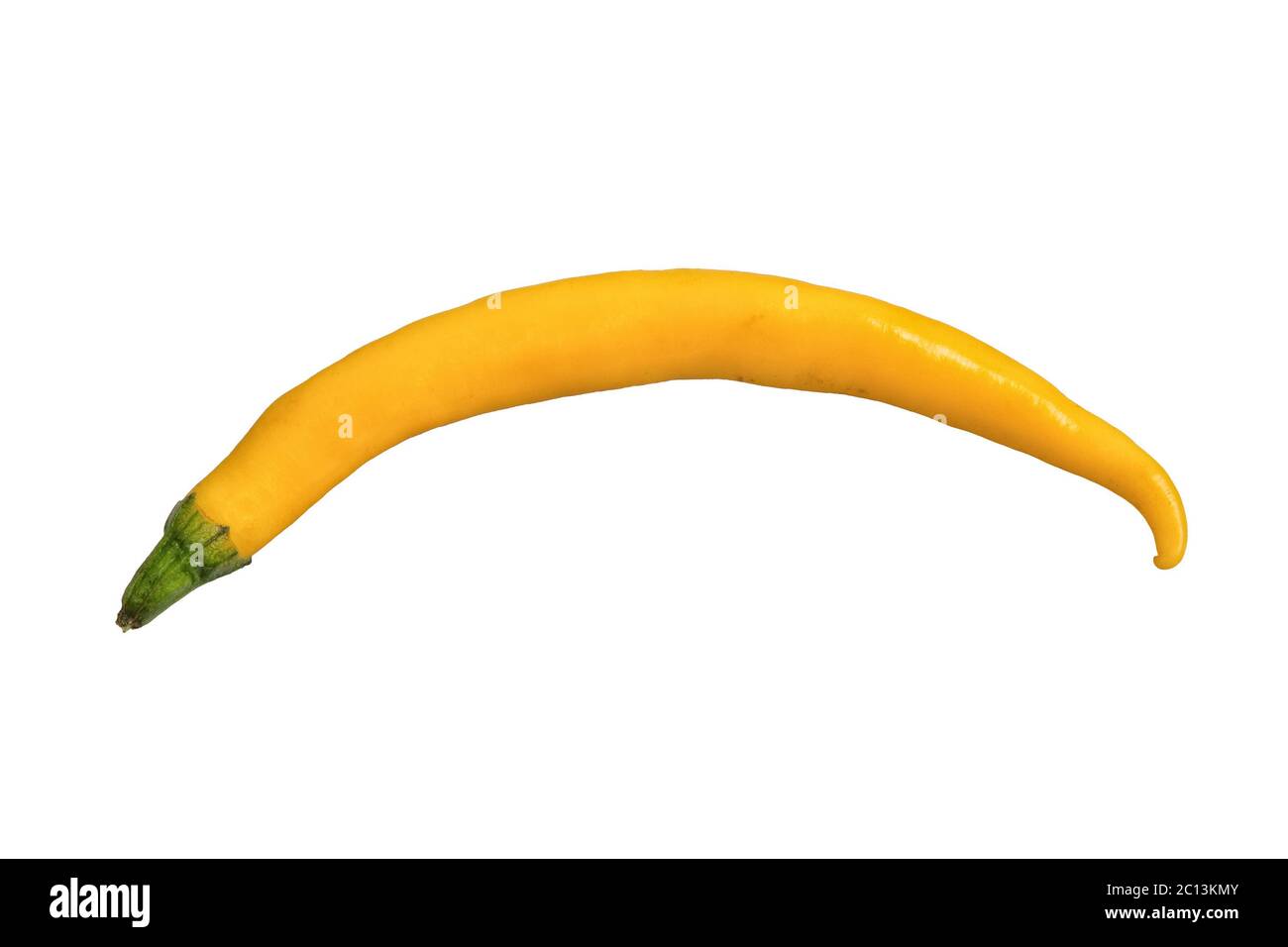 Yellow chilli on a white background Stock Photo - Alamy