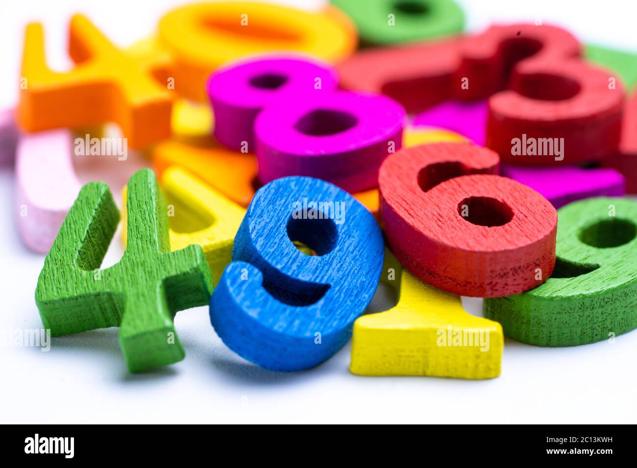 Math Number colorful on white background : Education study mathematics ...