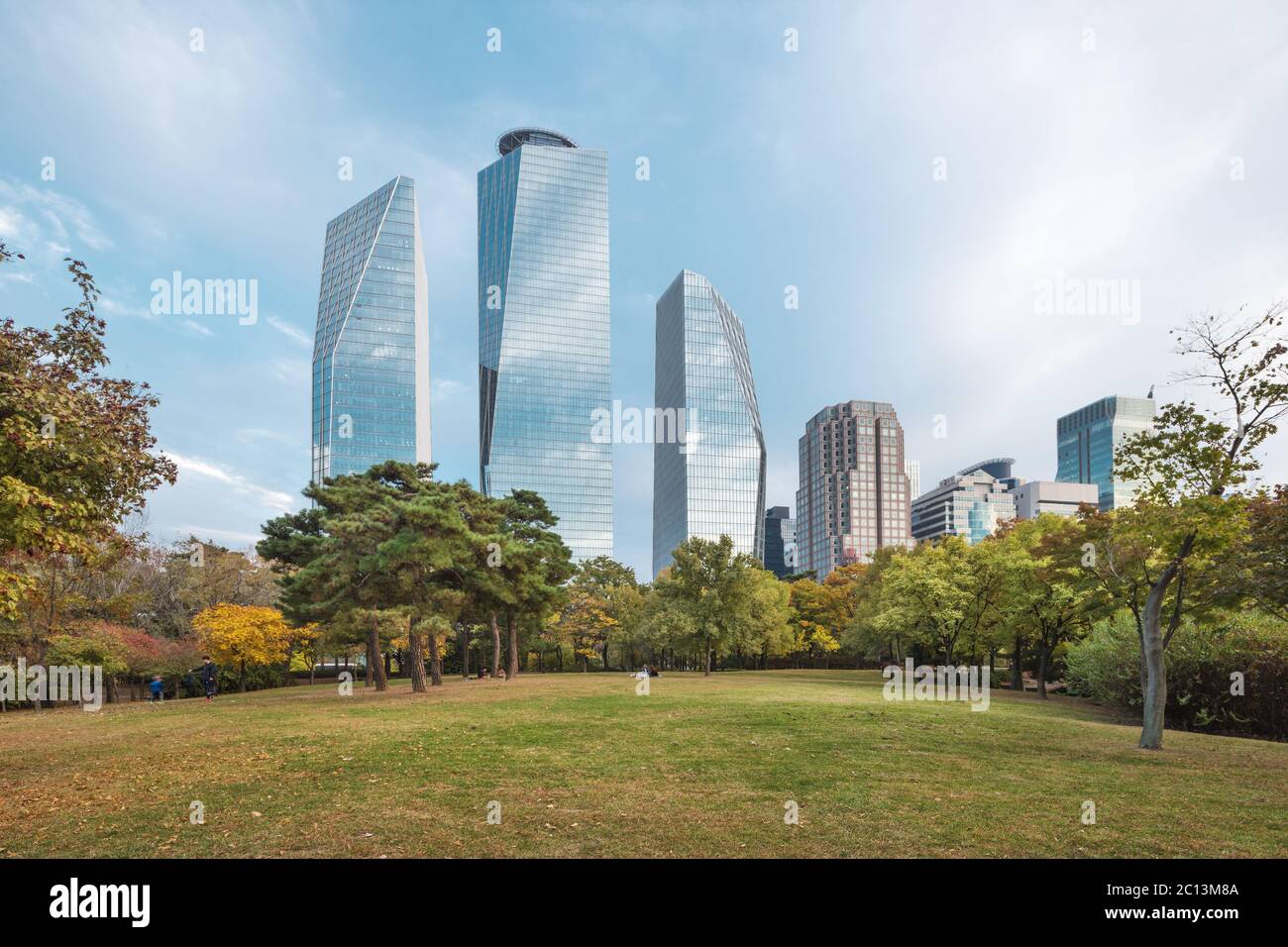 Modern office buildings in seoul in cloud sky from Stock Photo - Alamy