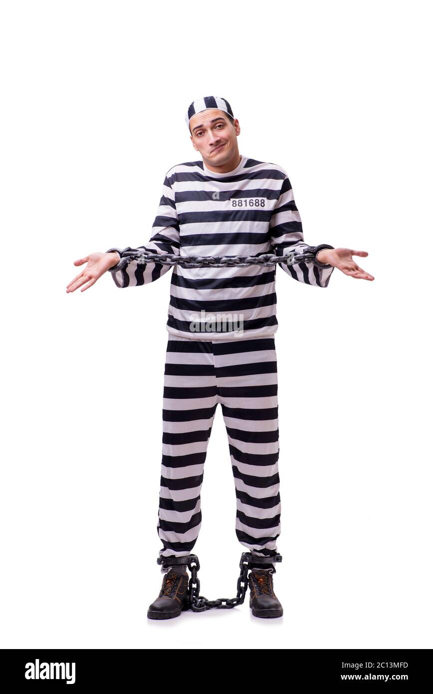 Man prisoner isolated on white background Stock Photo - Alamy