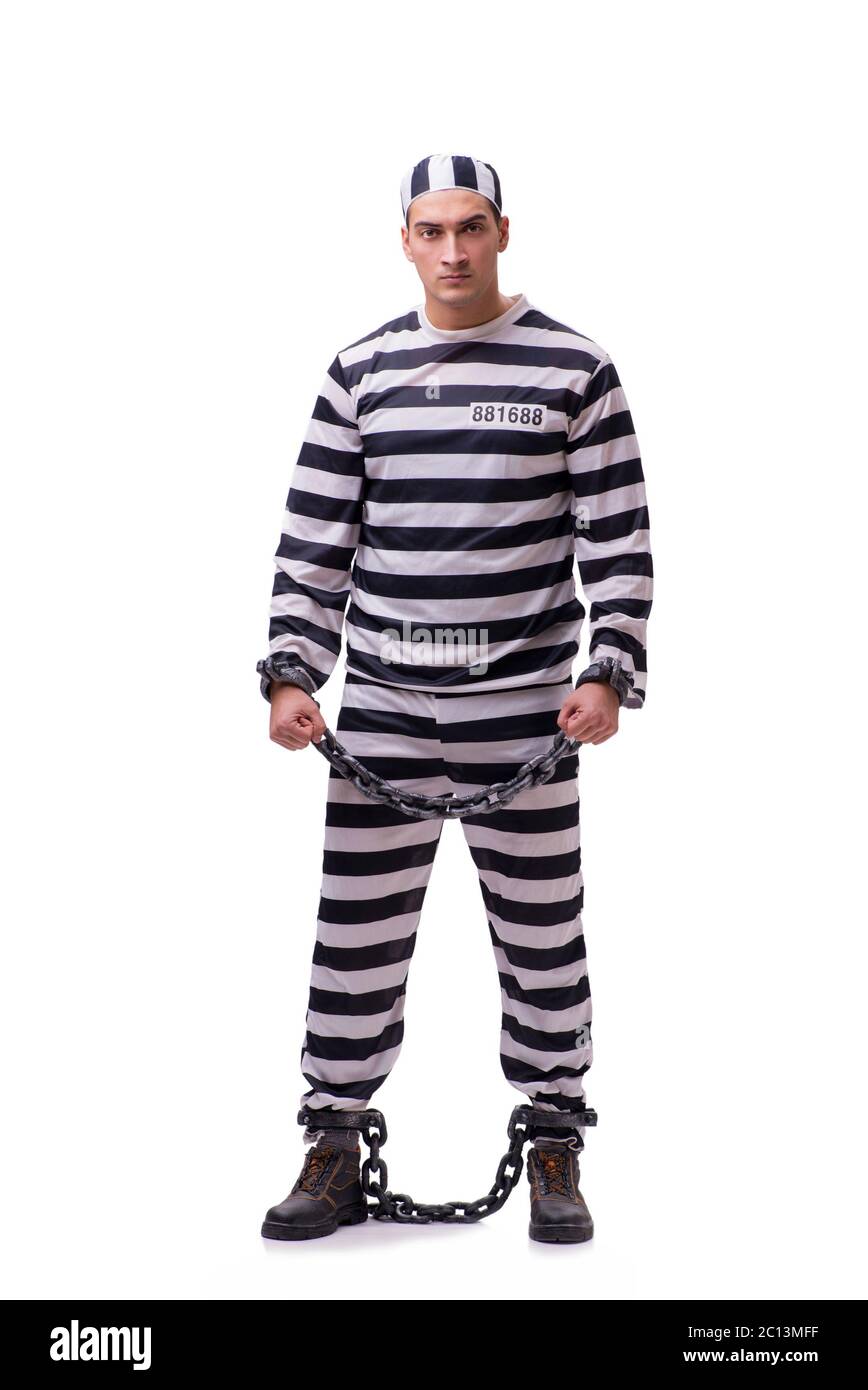 Man prisoner isolated on white background Stock Photo - Alamy