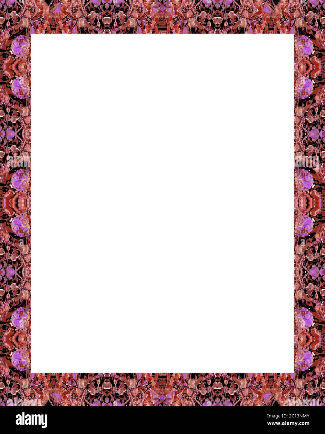 White Frame with Decorated Borders Stock Photo - Alamy