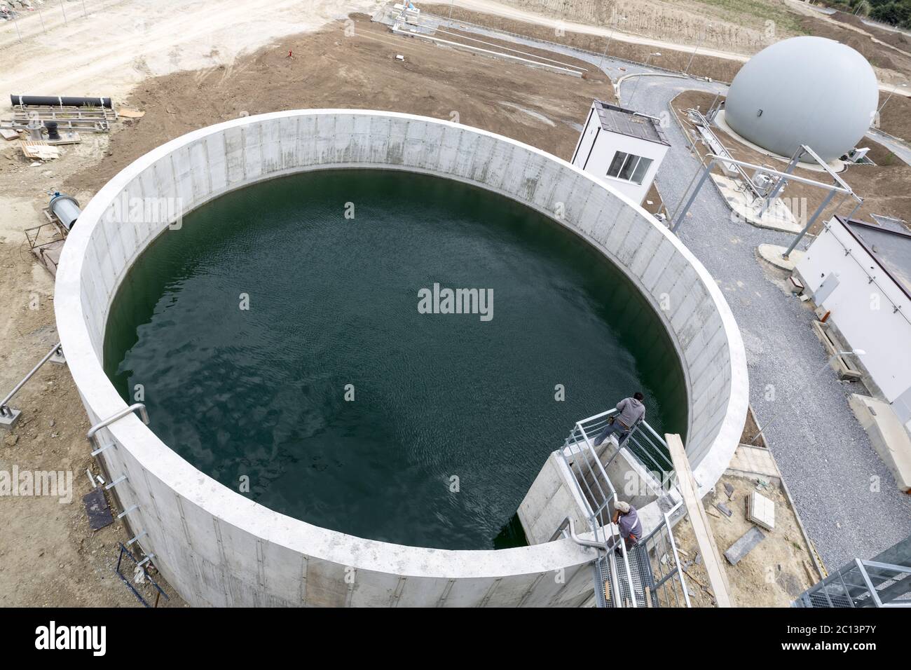 Wastewater treatment plant Water tank Stock Photo - Alamy