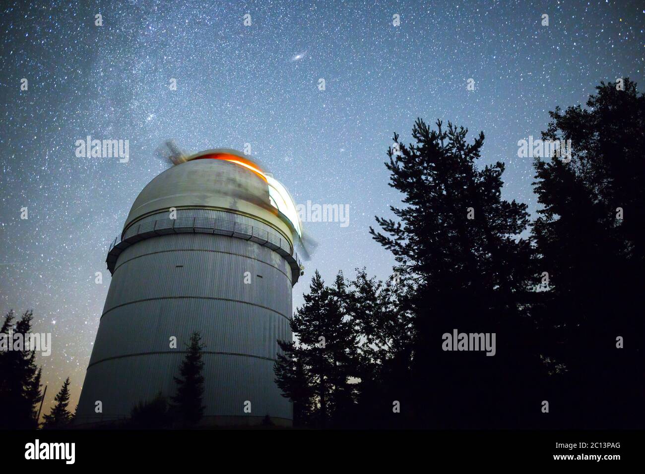 Astronomical Observatory under the night sky stars Stock Photo - Alamy