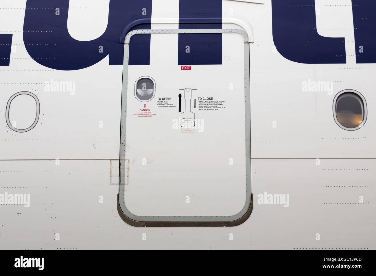 Airbus A380 airplane door Stock Photo - Alamy