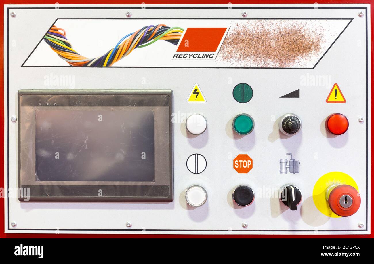 Control panel of a recycling machine Stock Photo - Alamy