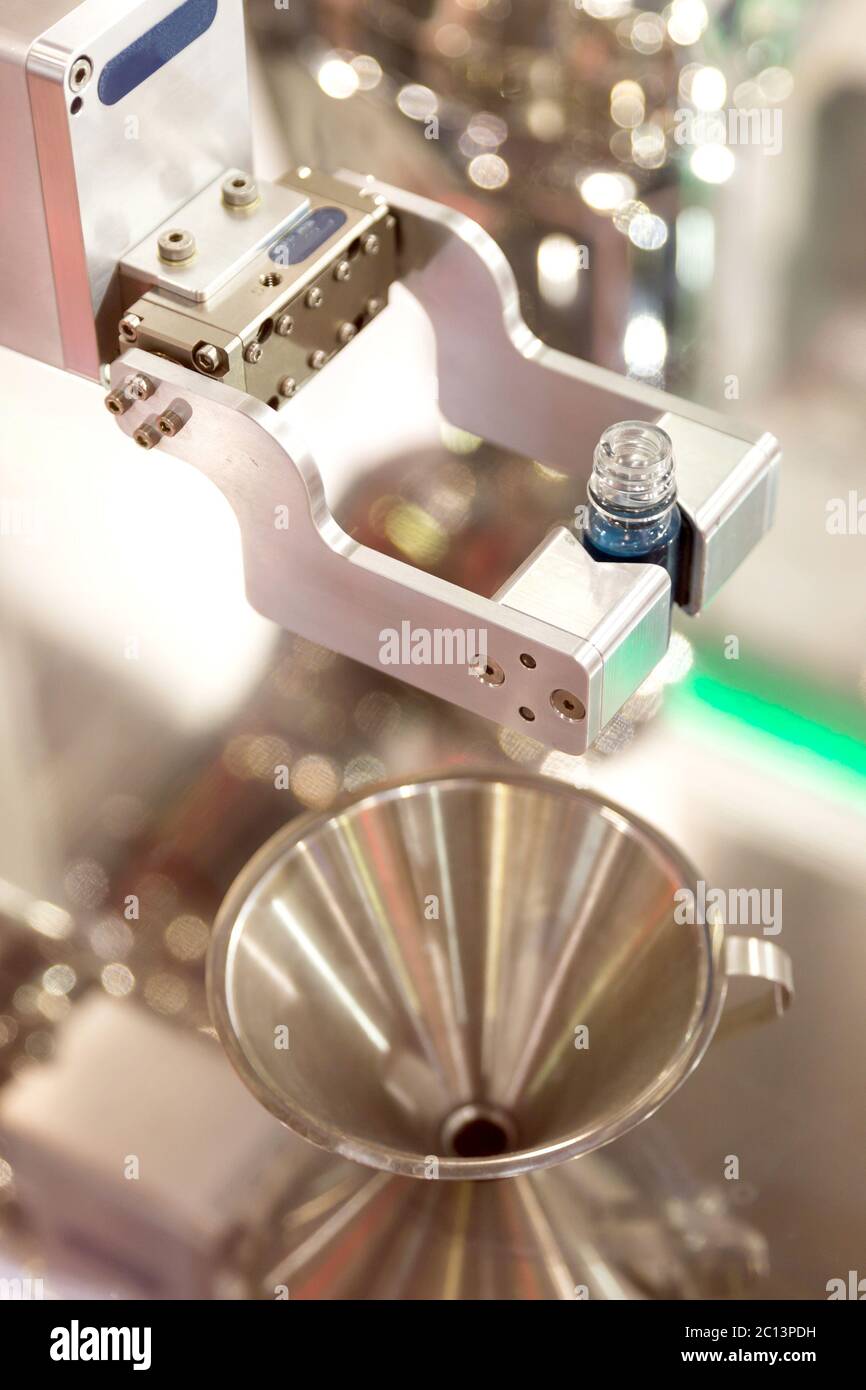 Robot mechanical arm with chemical tubes in a medical laboratory Stock ...