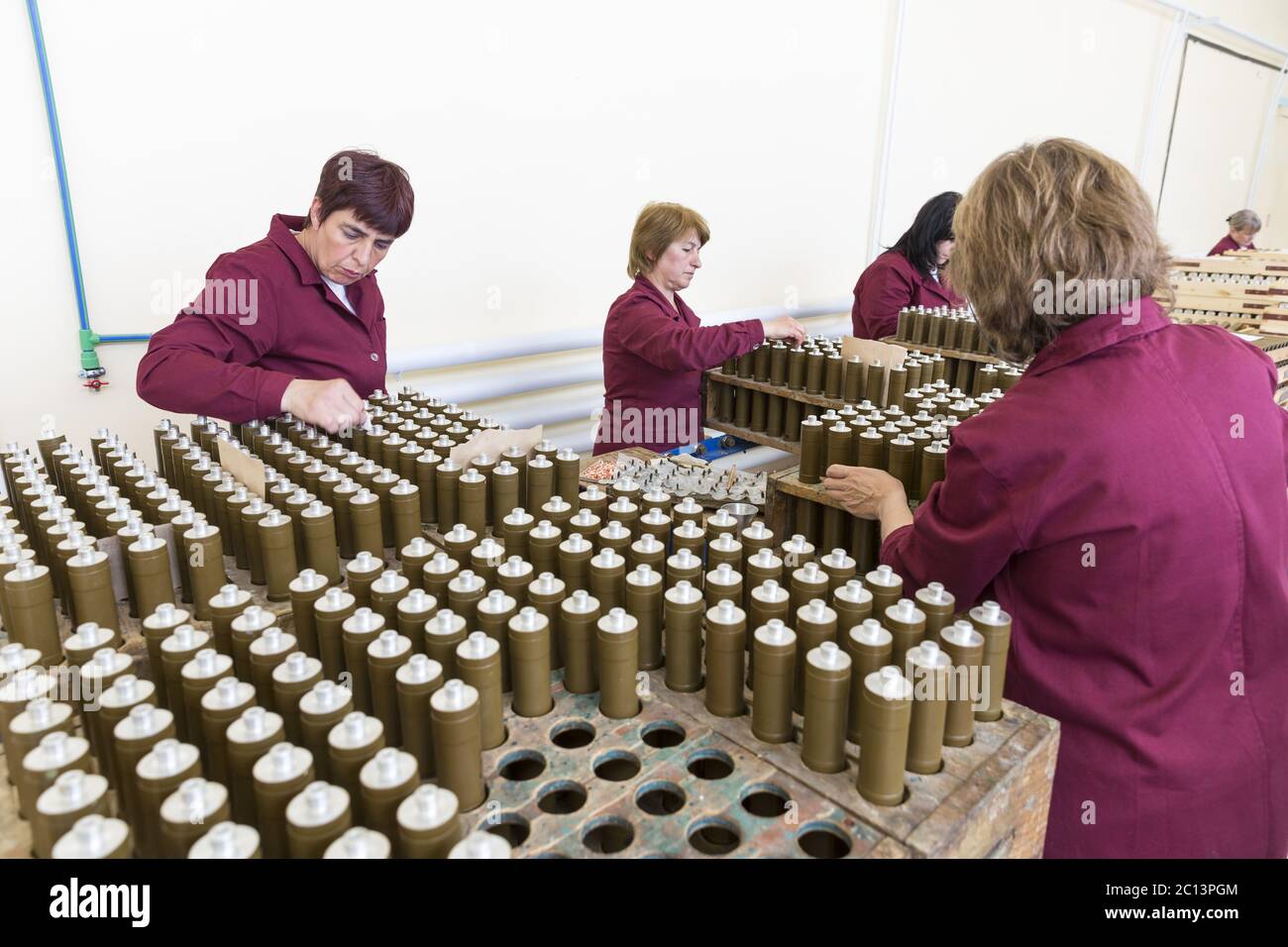 Weapon arms arsenal production explosives Stock Photo - Alamy