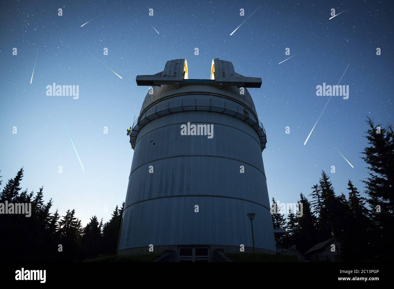 Astronomical Observatory under the night sky stars Stock Photo - Alamy