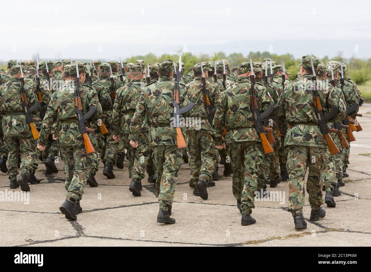 Bulgarian soldiers in uniforms with Kalashnikov AK 47 rifles Stock ...