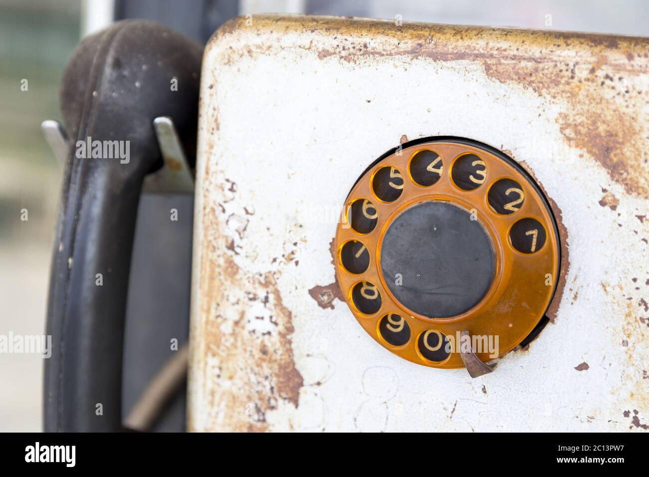 Old public rotary phone Stock Photo - Alamy