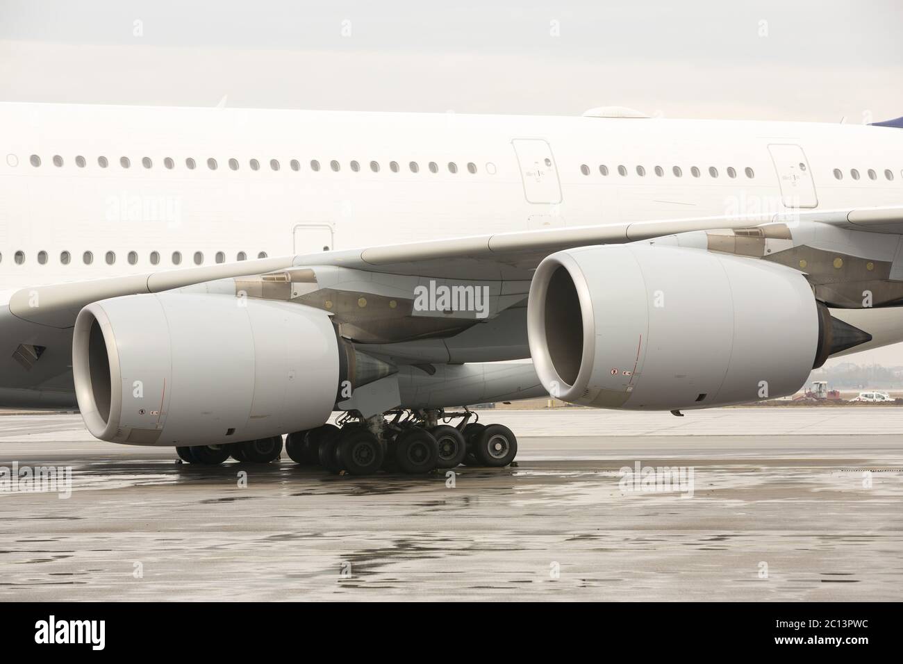 Airbus A380 airplane engines wing Stock Photo - Alamy