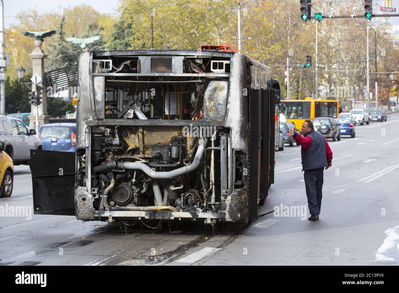 Burnt bus hi-res stock photography and images - Alamy