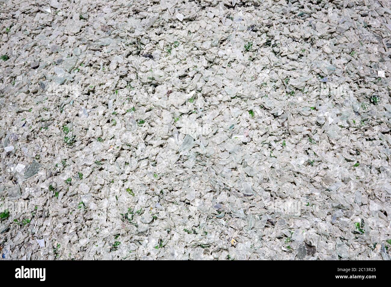 Glass waste in recycling facility. Glass particles Stock Photo - Alamy