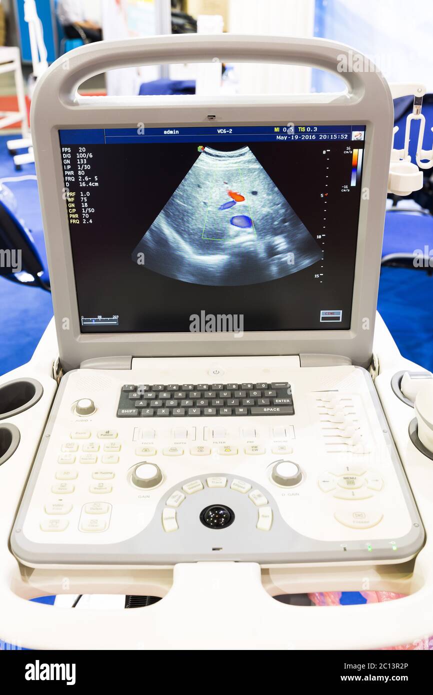 Colourful ultrasound machine womb Stock Photo - Alamy