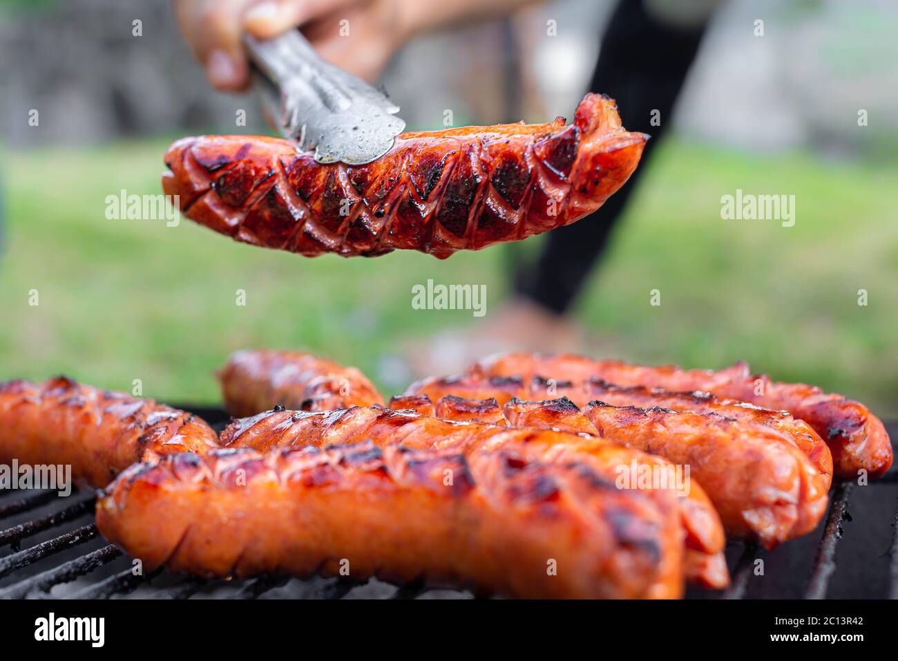 Bbq pit sausages hi-res stock photography and images - Alamy