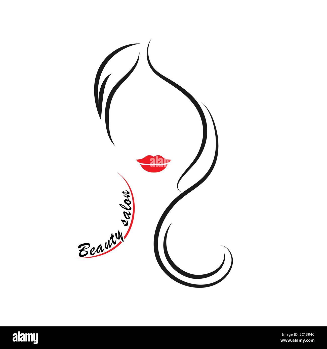 Vector drawn faceless face of a girl isolated on a white background ...