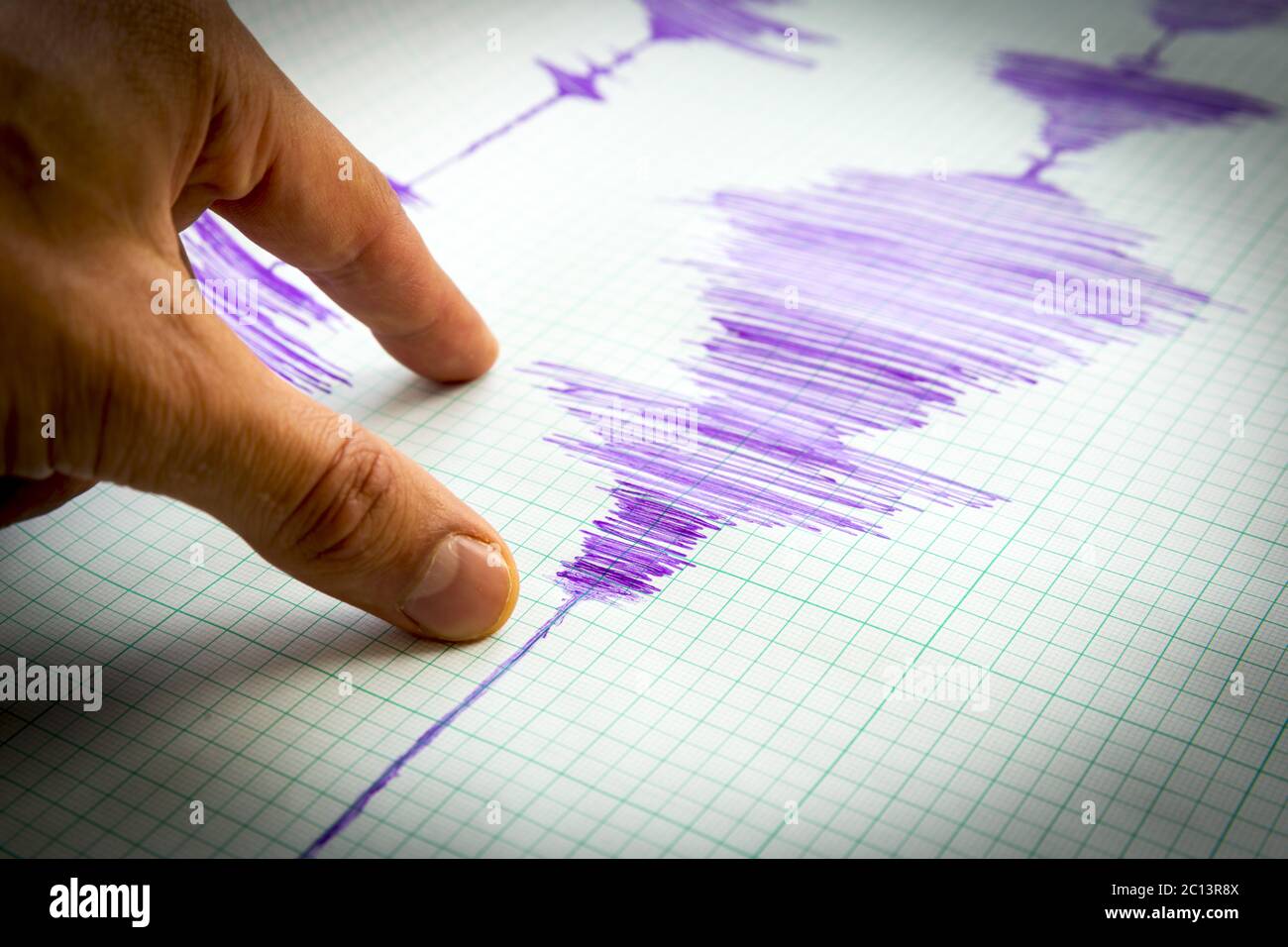 Seismological device sheet - Seismometer vignette Stock Photo - Alamy