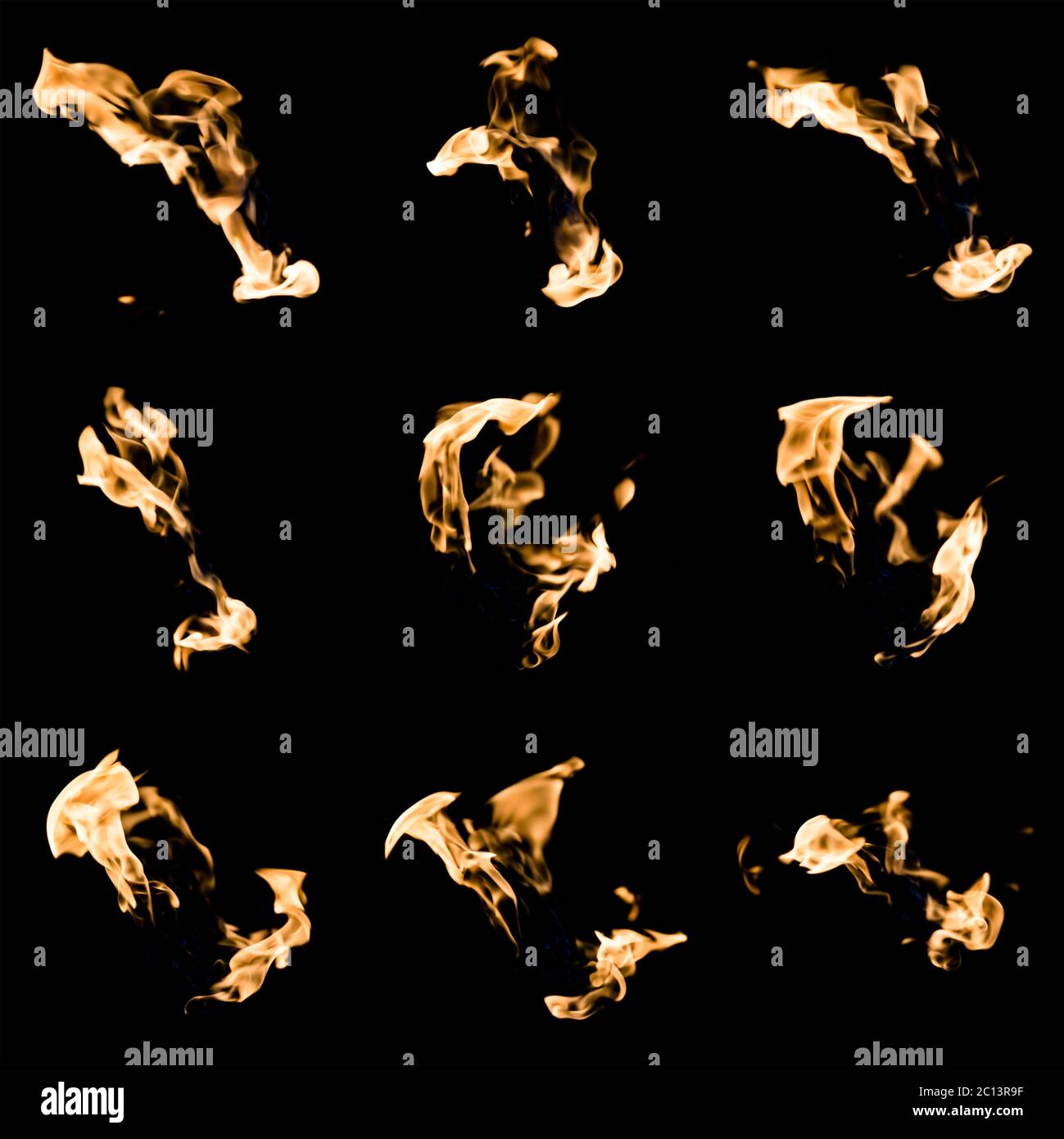 Fire flames collage Stock Photo - Alamy